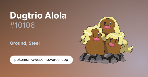 Dugtrio Alola · #10106