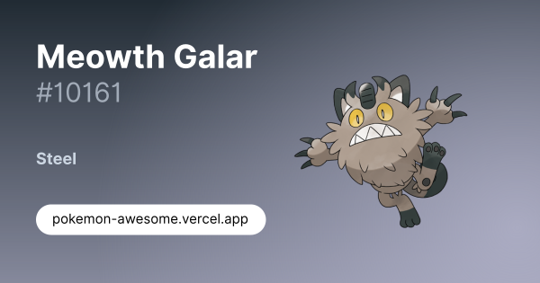 Meowth Galar · #10161