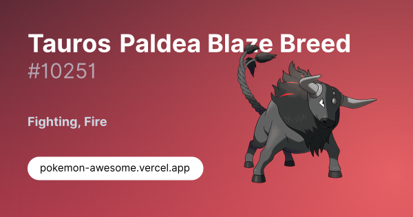 Tauros Paldea Blaze Breed · #10251