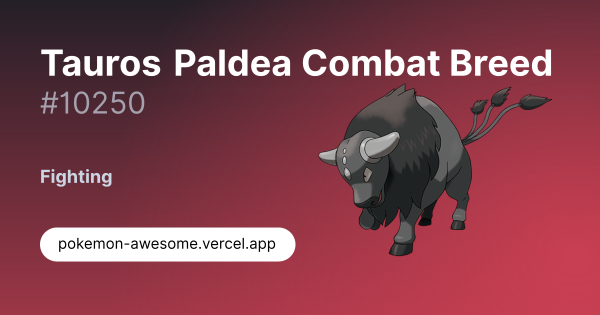 Tauros Paldea Combat Breed · #10250