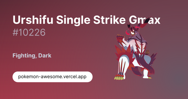 Urshifu Single Strike Gmax · #10226